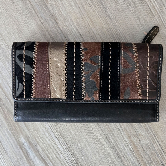 Fossil | Bags | Fossil Brand Black And Brown Womens Wallet | Poshmark